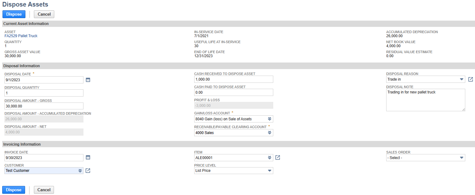 Asset Disposals | Support Site